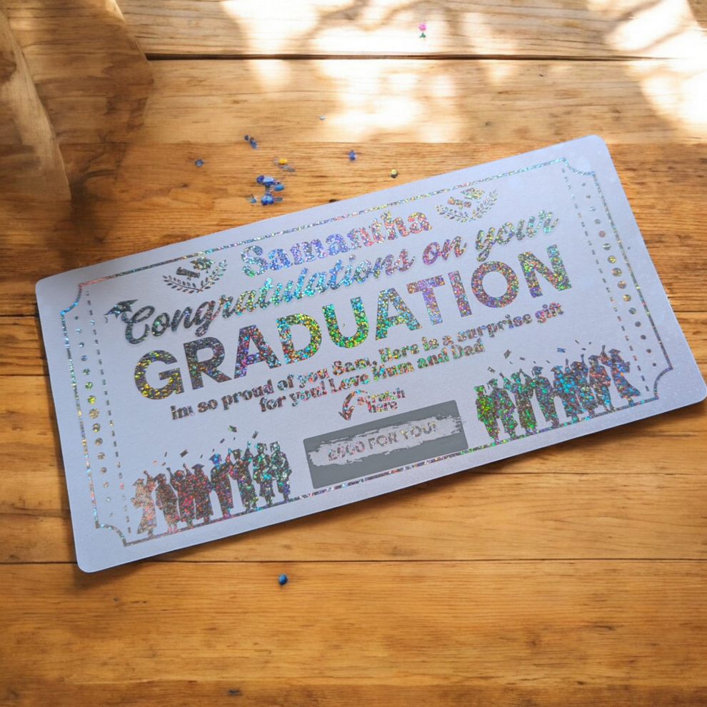 Graduation Foil Gift Ticket Scratch Off Reveal Congratulations Congrat ...